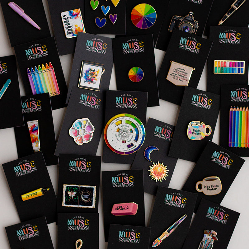 The Gray Muse | Interactive Enamel Pins & Motivational Gift Shop