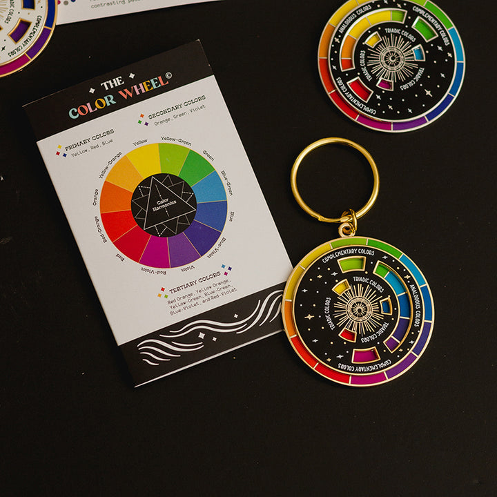 Color Wheel Interactive Spinner Enamel Keychain | The Gray Muse - Pin ...
