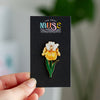 Bearded Iris Yellow Floral Enamel Pin | The Gray Muse - Pin Gift Shop