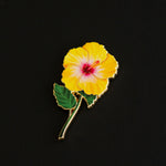 Hibiscus Yellow Floral Enamel Pin, Hawaii State Flower | The Gray Muse ...
