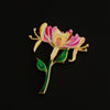 Honeysuckle Yellow Pink Floral Enamel Pin, June Birth Month Flower ...