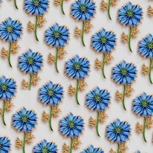 Love-in-a-Mist Blue Floral Enamel Pin | The Gray Muse - Pin Gift Shop