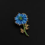 Love-in-a-Mist Blue Floral Enamel Pin | The Gray Muse - Pin Gift Shop