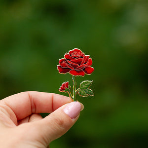 Purple Rose Floral Enamel Pin | The Gray Muse - Pin Gift Shop
