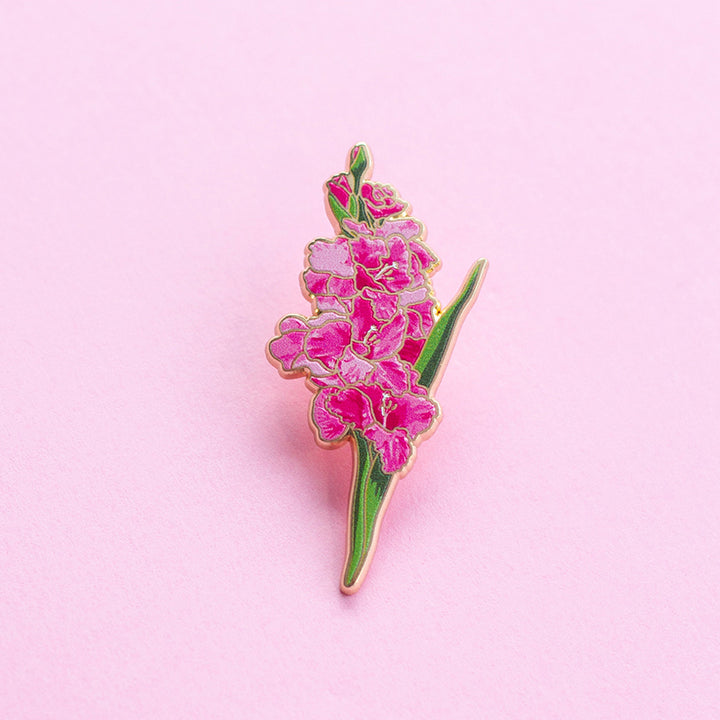 Gladiolus Floral Enamel Pin | The Gray Muse - Pin Gift Shop