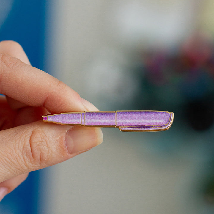 Highlighter Pen Purple Enamel Pin, Artist Pins | The Gray Muse - Pin ...