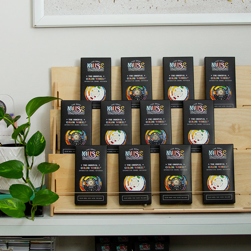 Rainbow Color Wheel Interactive Enamel Spinner Pin | The Gray Muse