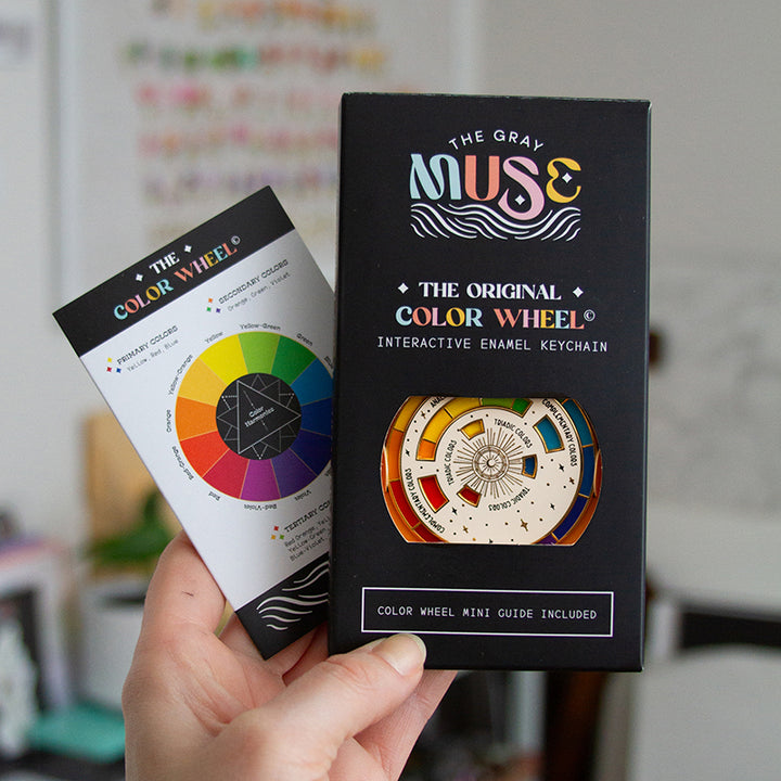 Rainbow Color Wheel Interactive Enamel Spinner Keychain | The Gray Muse ...