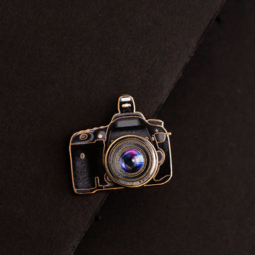 DSLR Camera Interactive Enamel Pin | The Gray Muse - Pin Gift Shop