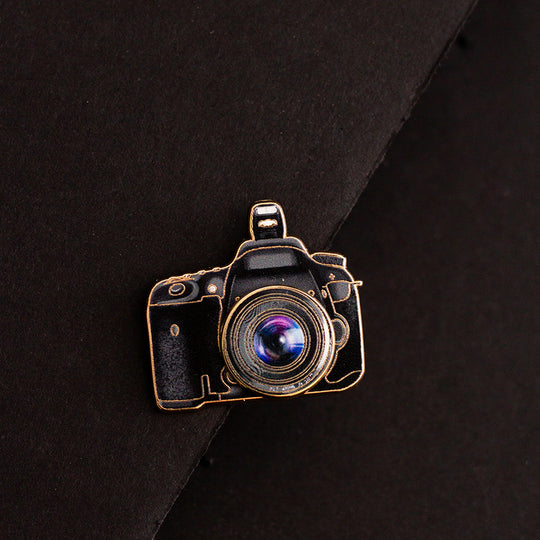 DSLR Camera Interactive Enamel Pin | The Gray Muse - Pin Gift Shop