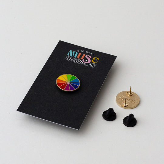 Mini Rainbow Color Wheel Enamel Pin | The Gray Muse - Pin Gift Shop