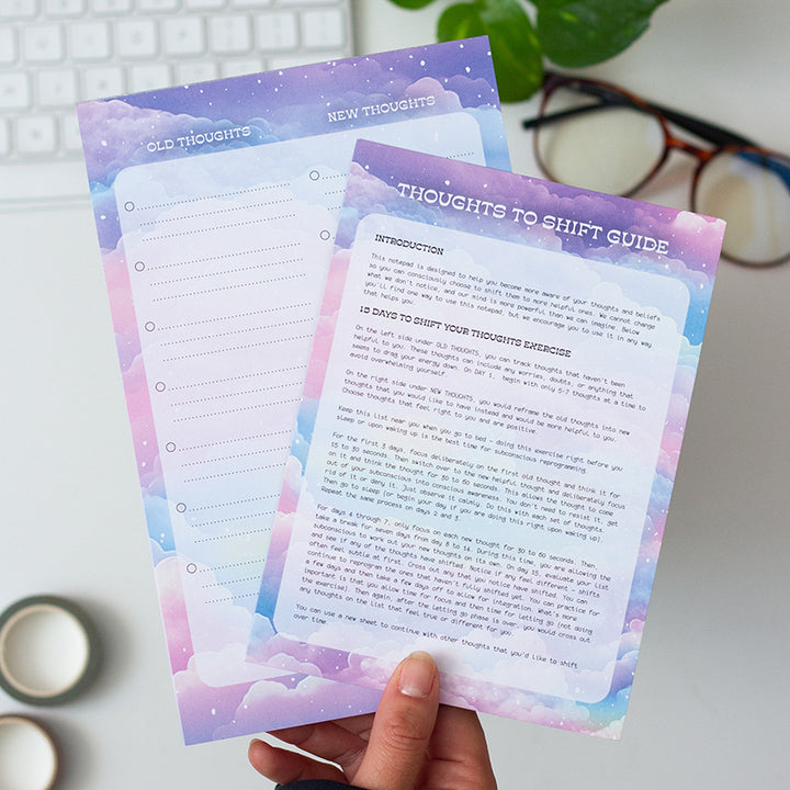 Thoughts to Shift Notepad with Exercise Guide | Planning Memo Pad – The ...