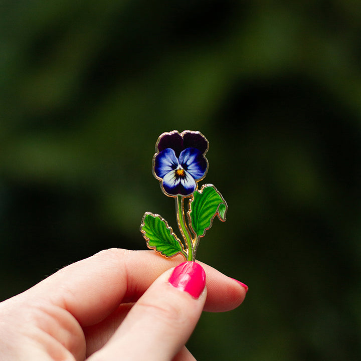Pansy Floral Enamel Pin | The Gray Muse - Pin Gift Shop