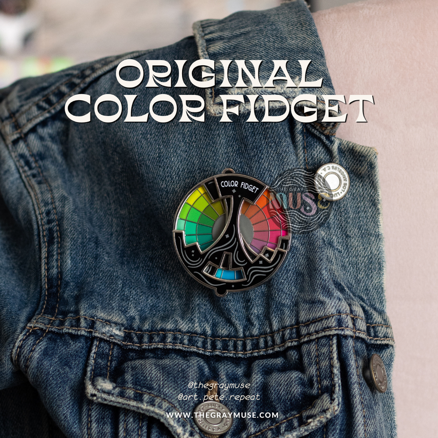 Color Fidget Interactive Enamel Spinner Pin, Keychain or Magnet – The ...