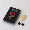 Poppy Red Floral Enamel Pin | The Gray Muse - Pin Gift Shop