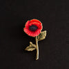 Poppy Red Floral Enamel Pin | The Gray Muse - Pin Gift Shop