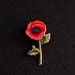 Poppy Red Floral Enamel Pin | The Gray Muse - Pin Gift Shop