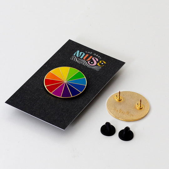 Rainbow Color Wheel Enamel Pin | The Gray Muse - Pin Gift Shop
