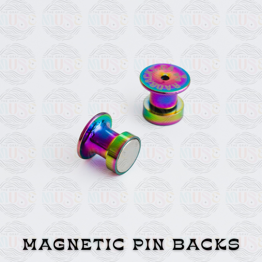 Deluxe Magnetic Locking Pin Back for Enamel Pins (Rad Backs) | The Gray ...