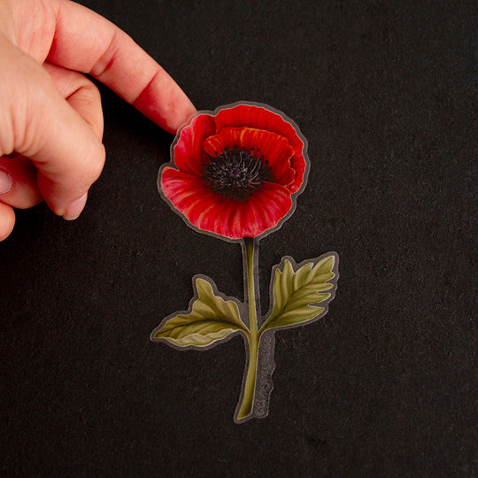 Poppy (Red) Floral Matte Sticker – The Gray Muse