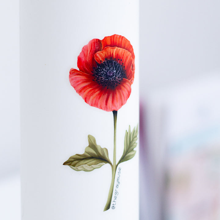Poppy (Red) Floral Matte Sticker – The Gray Muse