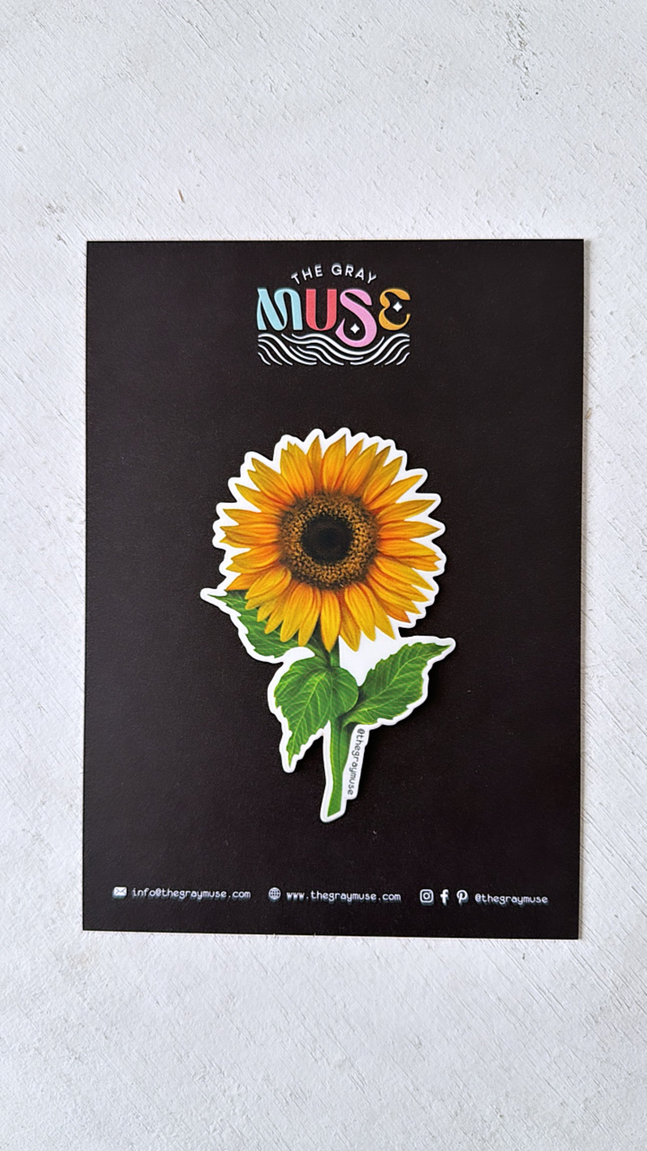 Sunflower Floral Matte Sticker – The Gray Muse