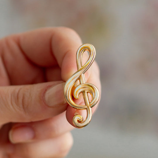 Treble Clef Music Symbol Enamel Pin | The Gray Muse - Pin Gift Shop