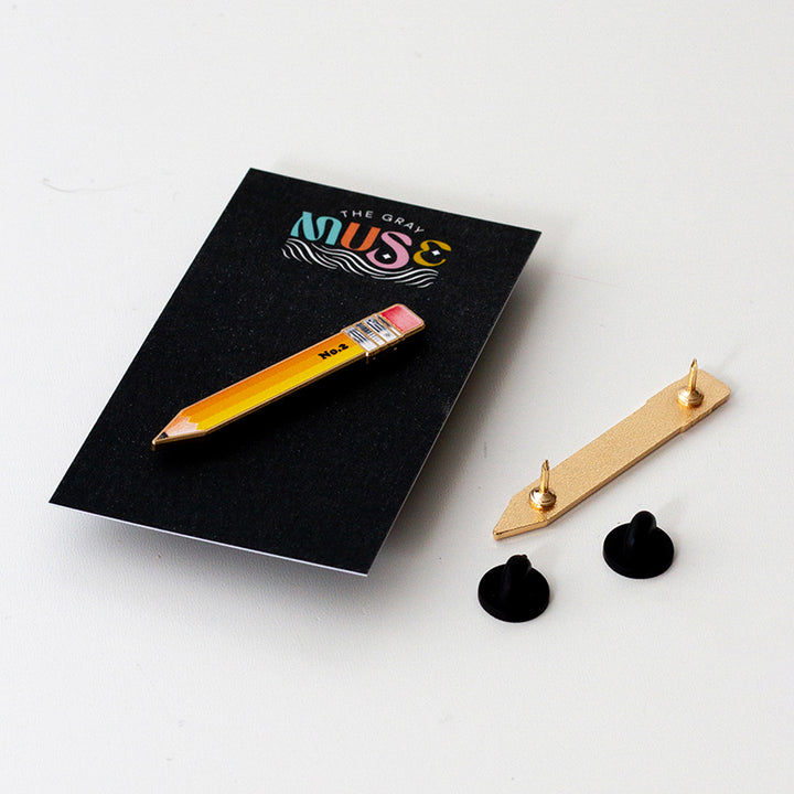 Yellow Pencil Enamel Pin | The Gray Muse - Pin Gift Shop