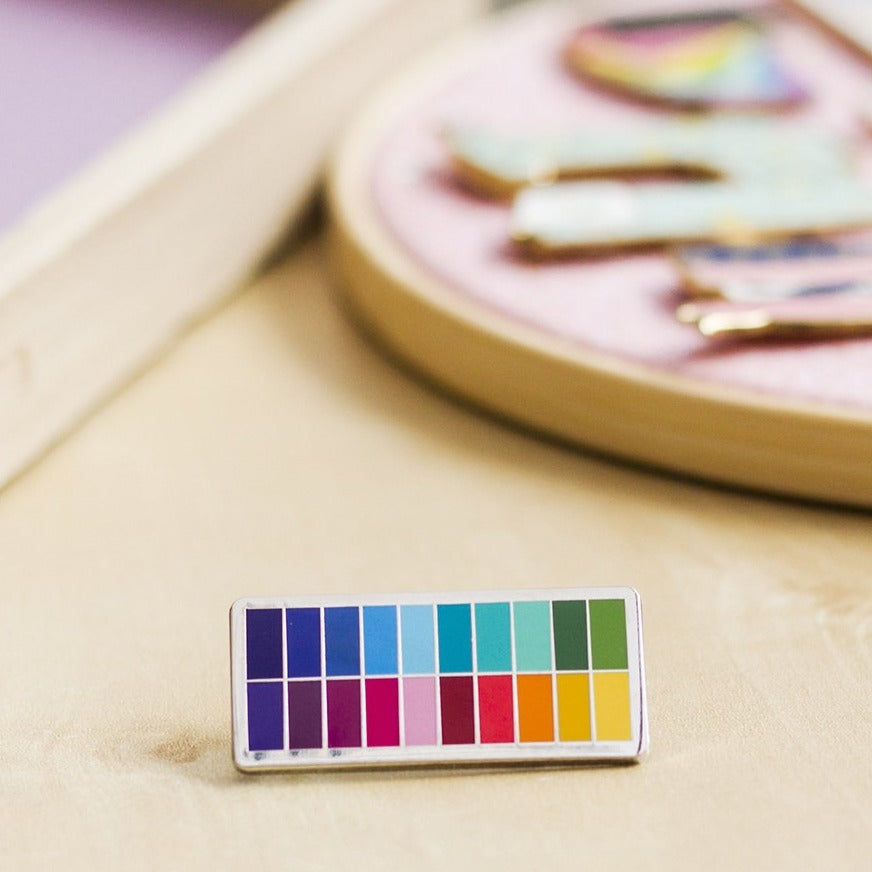 Rainbow Slim Color Palette Enamel Pin – The Gray Muse