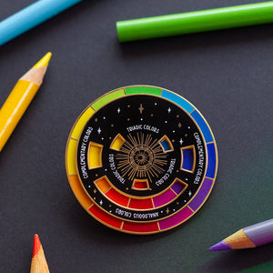 Rainbow Color Wheel Interactive Enamel Spinner Pin | The Gray Muse ...
