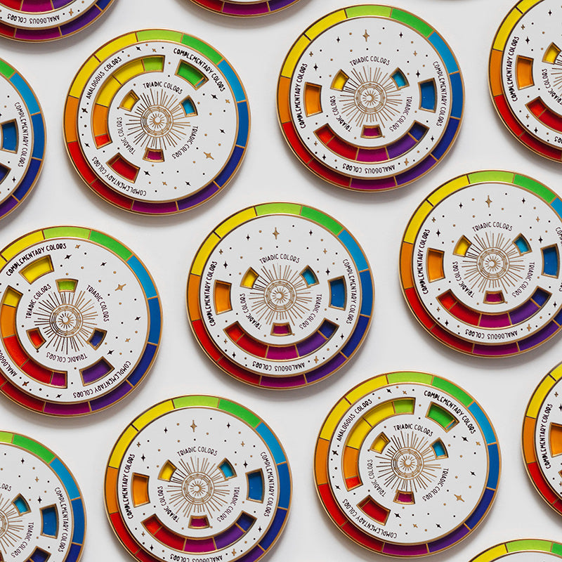 Rainbow Color Wheel Interactive Enamel Spinner Pin | The Gray Muse ...