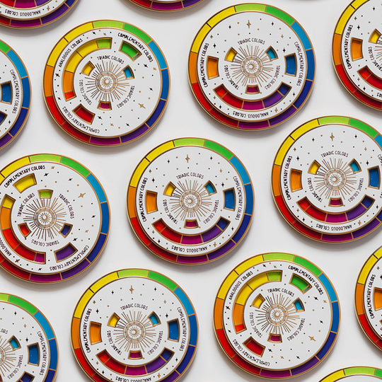 Rainbow Color Wheel Interactive Enamel Spinner Pin | The Gray Muse ...