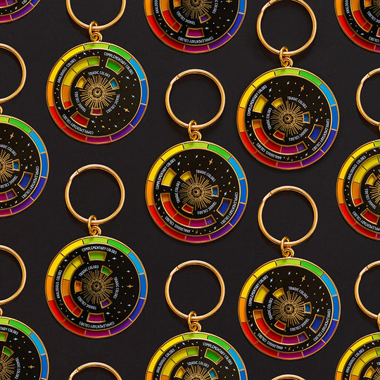 Color Wheel Interactive Spinner Enamel Keychain | The Gray Muse - Pin ...