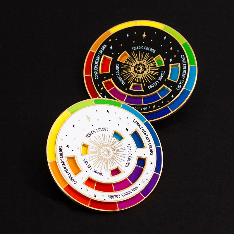 Rainbow Color Wheel Interactive Enamel Spinner Pin | The Gray Muse ...