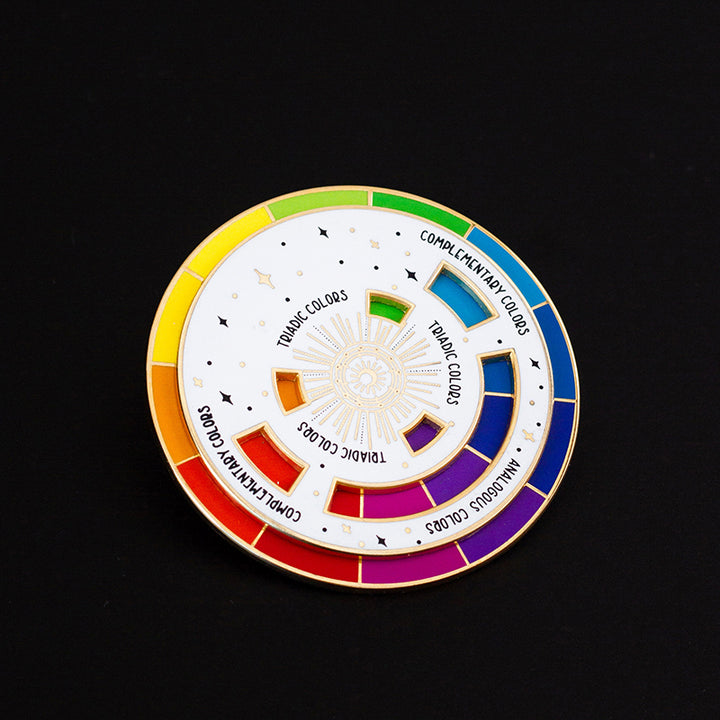 Rainbow Color Wheel Interactive Enamel Spinner Pin | The Gray Muse ...