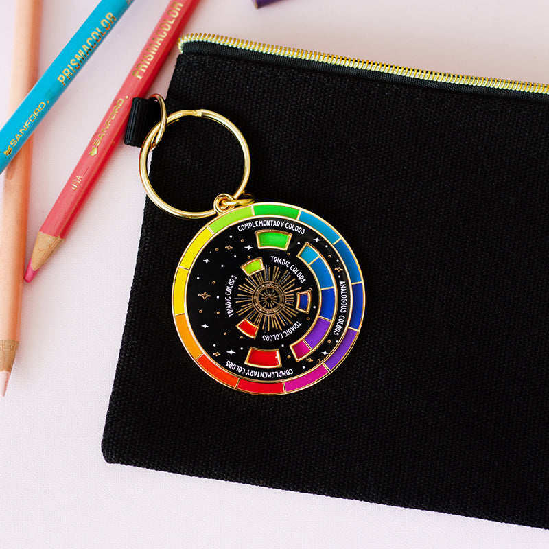 Color Wheel Interactive Spinner Enamel Keychain | The Gray Muse - Pin ...