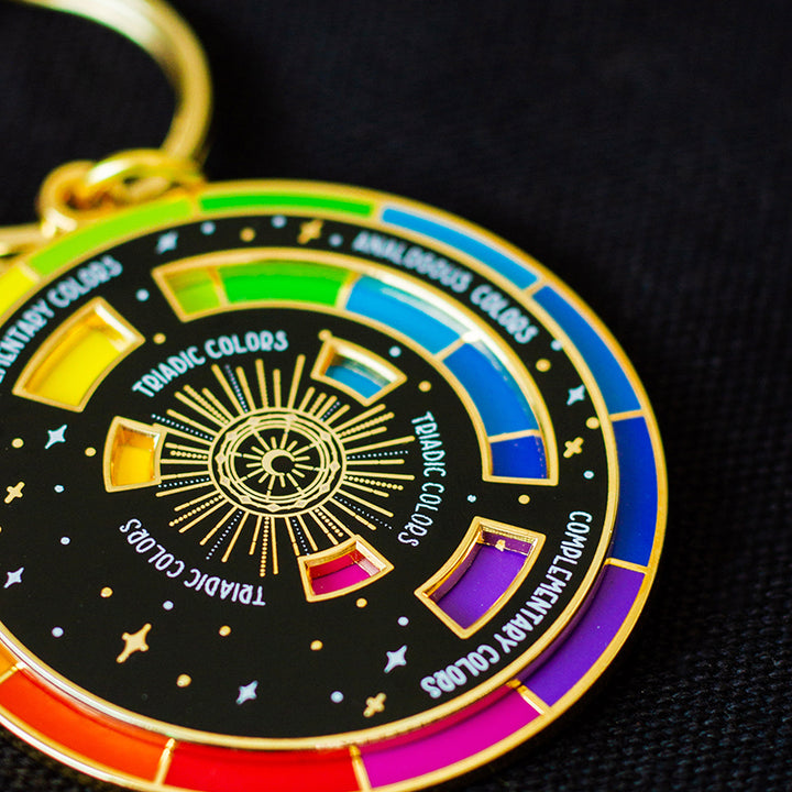 Color Wheel Interactive Spinner Enamel Keychain | The Gray Muse - Pin ...