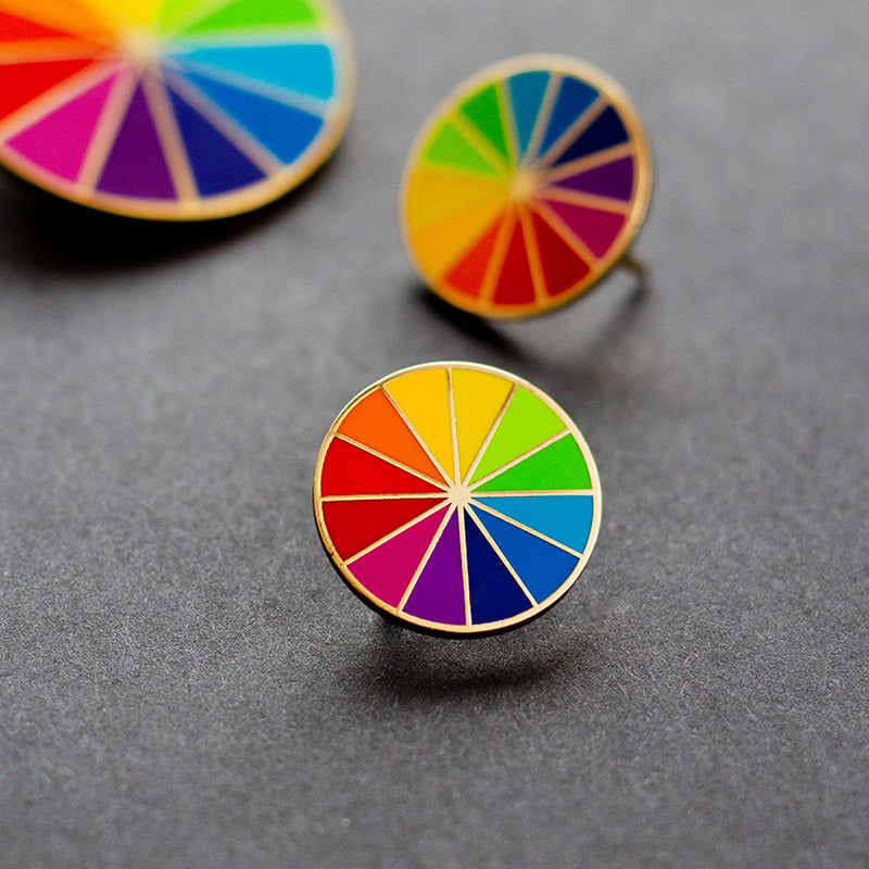 Mini Rainbow Color Wheel Enamel Pin | The Gray Muse - Pin Gift Shop