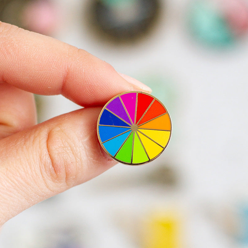 Mini Rainbow Color Wheel Enamel Pin | The Gray Muse - Pin Gift Shop
