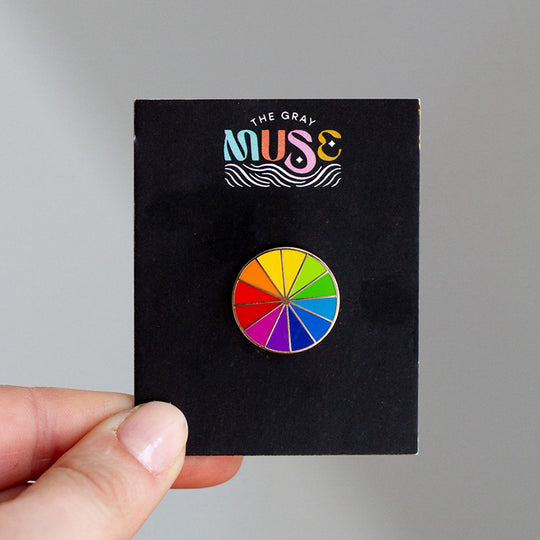 Mini Rainbow Color Wheel Enamel Pin | The Gray Muse - Pin Gift Shop