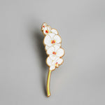 White Orchid Floral Enamel Pin | The Gray Muse - Pin Gift Shop
